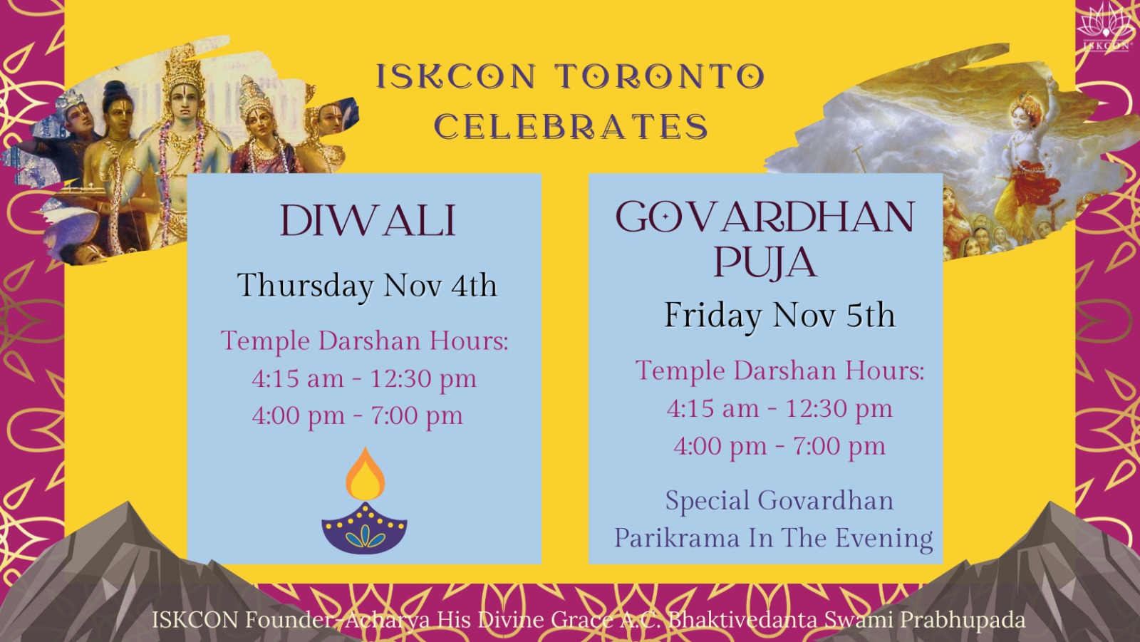 Diwali and Govardhana Puja – ISKCON Toronto